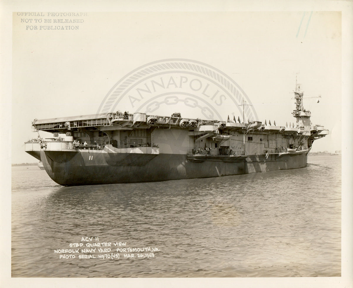 Official Navy Photo of WWII era USS CARD (CVE-11) Aircraft Carrier ...